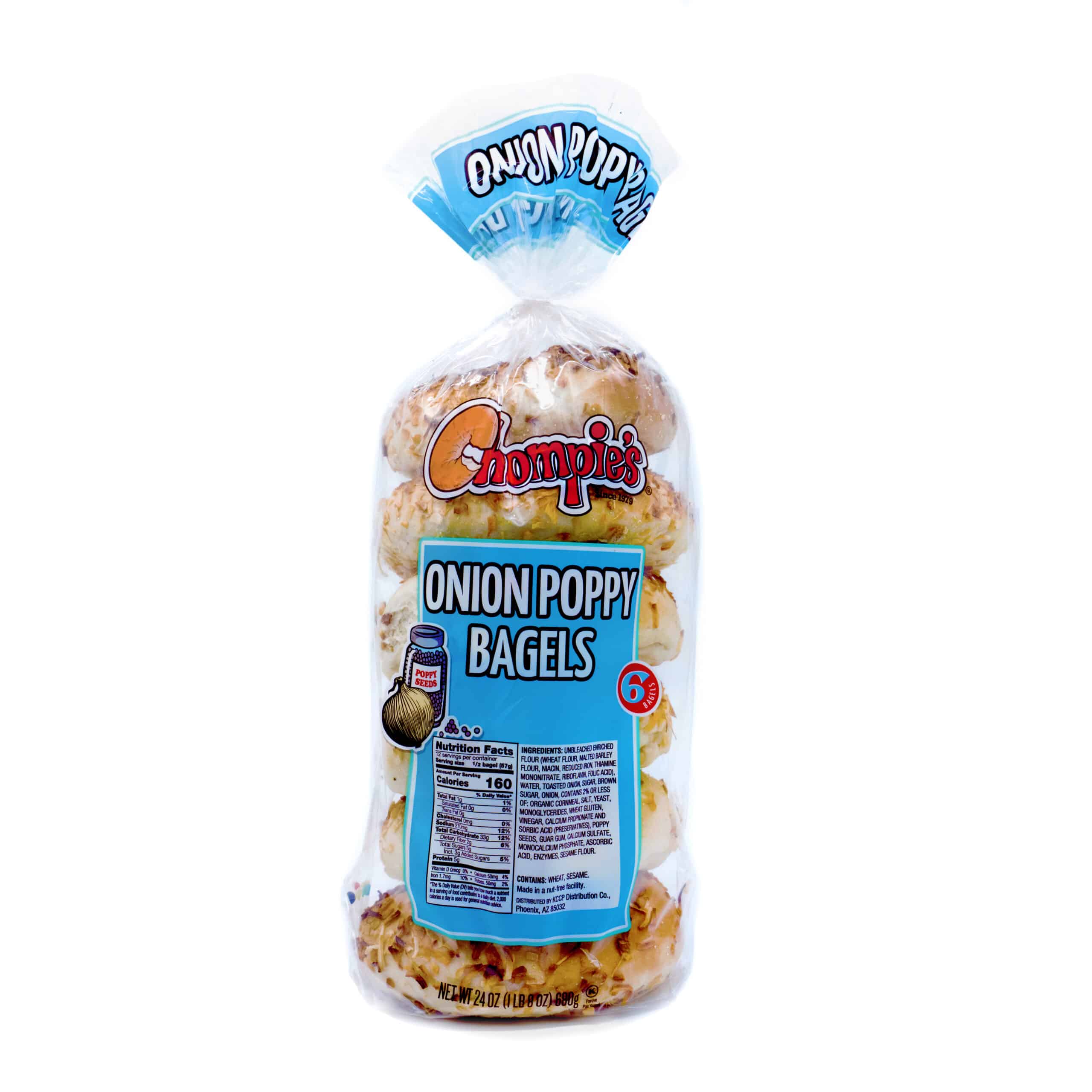 Onion Poppy Bagels - Chompie's Restaurant, Deli, Bakery, and Catering